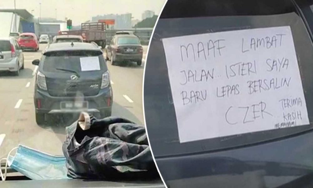 Tampal nota pada kereta, suami mohon maaf kerana memandu secara ...